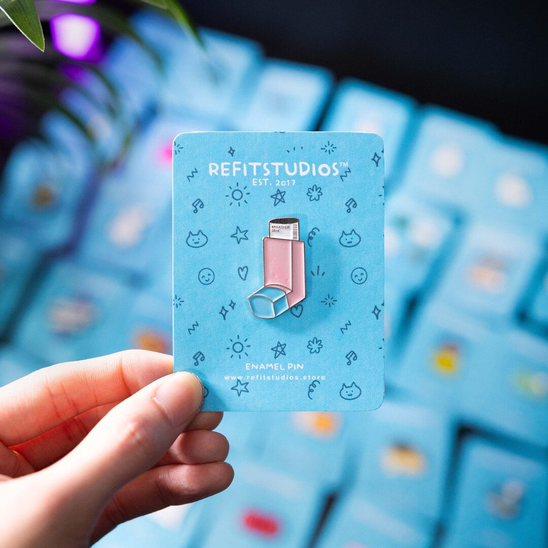 Cute inhaler/breathalyzer Pin Lapel Pin Cute Enamel Pin Fun Unique ...