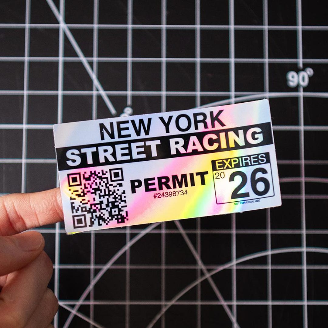 Custom State "street Racing" Permit Holographic Vinyl Car Sticker Decal ...