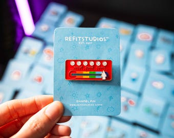 Interactive "social Battery" Pin | Slider Lapel Pin | Enamel Pin ...