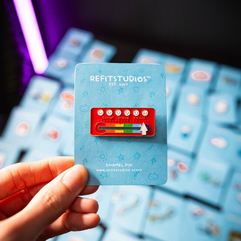 Interactive social Mood Chart Pin Slider Lapel Pin Enamel Pin Unique ...