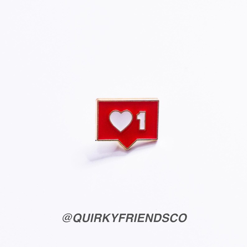 Heart Like Social Media Pin Lapel Pin Cute Enamel Pin Fun Unique Gifts ...