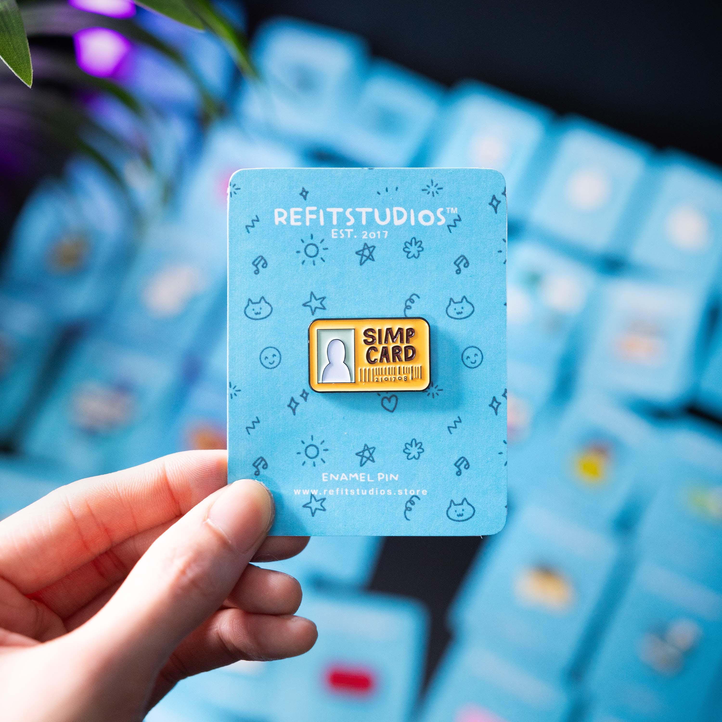 Funny "simp Card" ID Pin | Funny Lapel Pin | Enamel Pin | Unique Gifts ...