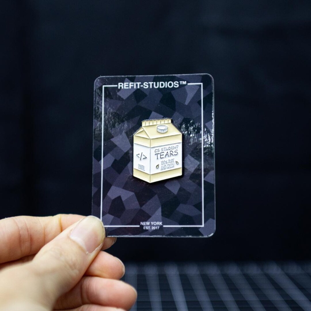 Milk Carton "cs Student Tears" Pin | Lapel Pin | Cute Enamel Pin | Fun ...