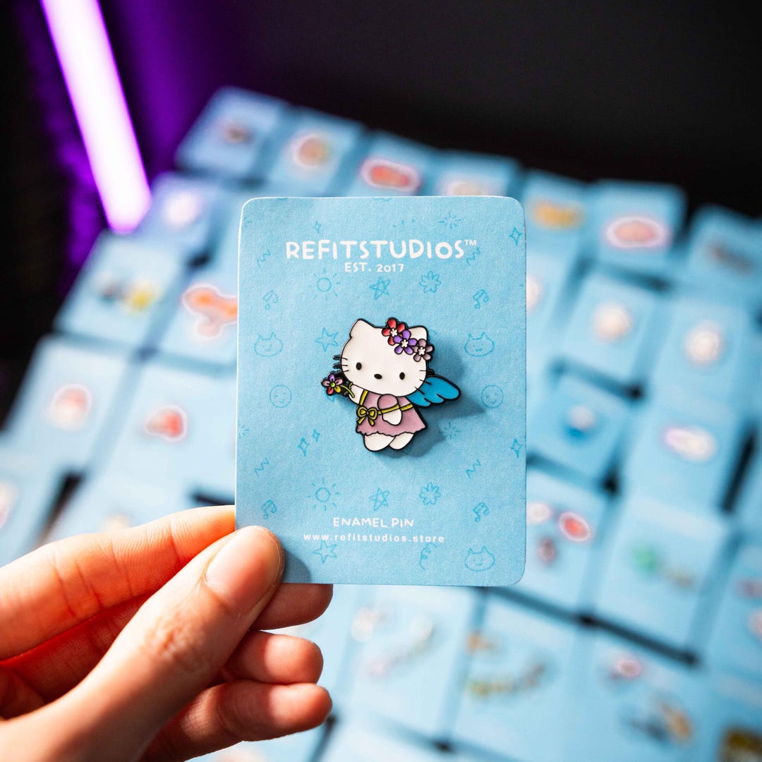 Cute "hello Kitty Wings" Cartoon Pin | Lapel Pin | Cute Enamel Pin ...