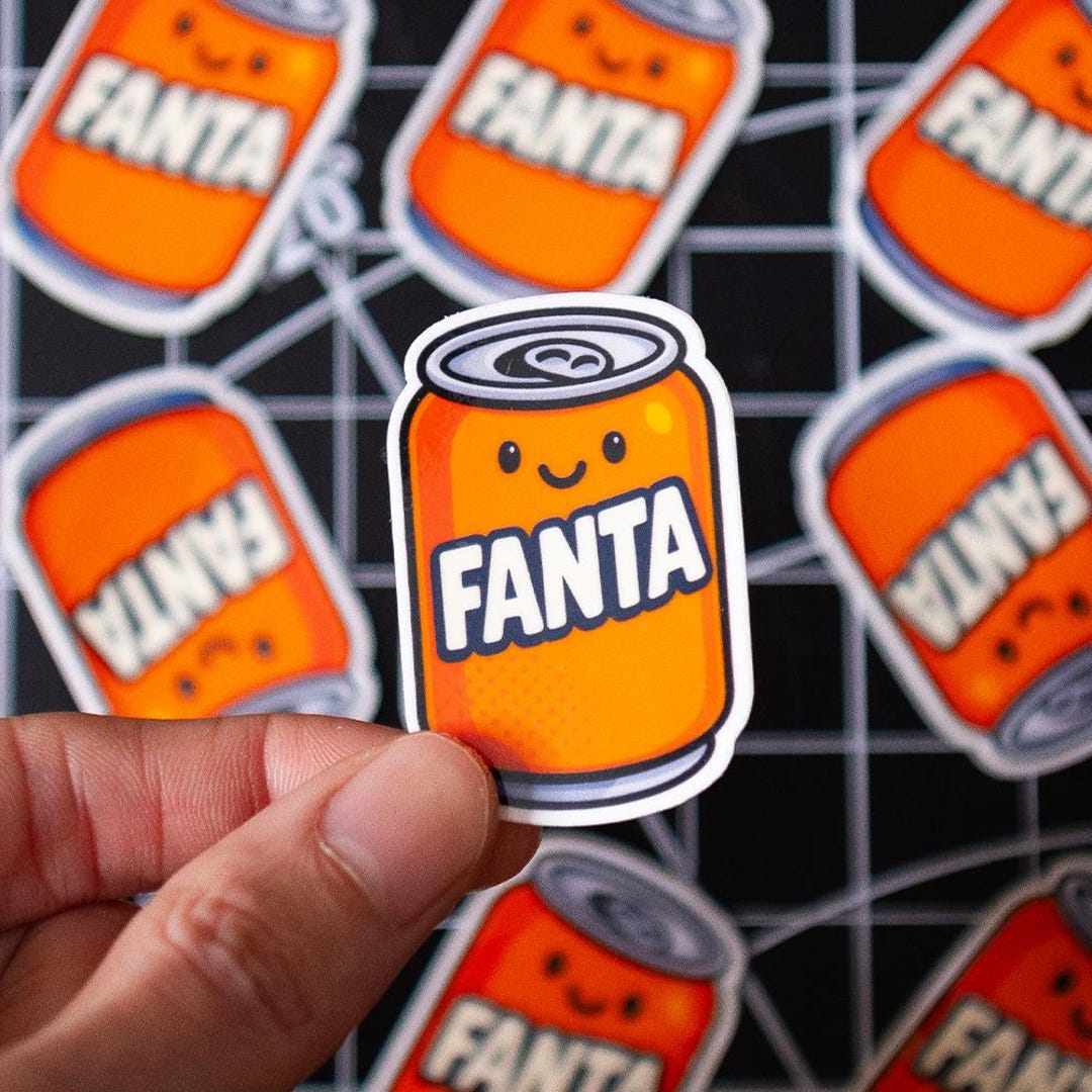 Can of Fanta Mini Sticker | Waterproof Sticker | Soft Drink Sticker ...