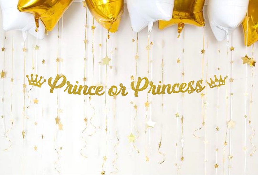 Prince or Princess Banner, Gender Reveal Baby Shower Banner, Baby ...