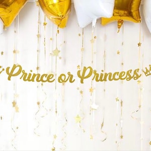Prince or Princess Banner, Gender Reveal Baby Shower Banner, Baby ...