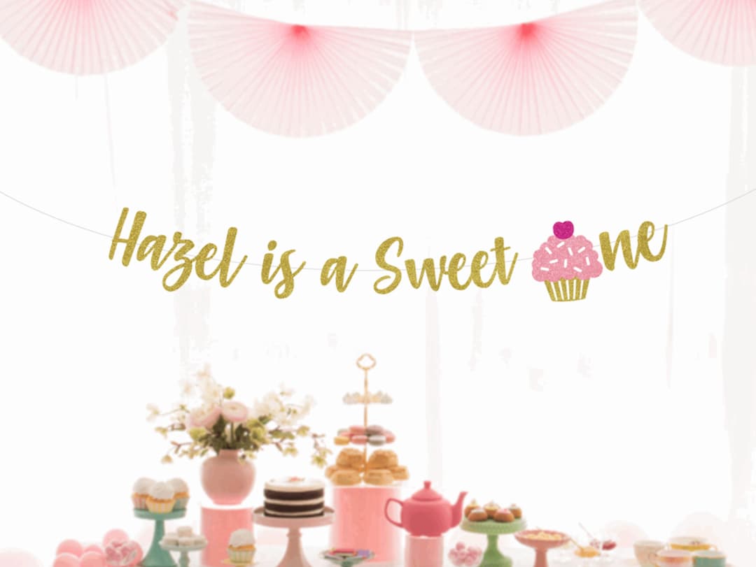 Sweet One Banner, Personalized 1st Birthday Banner, Cupcake Sprinkles ...