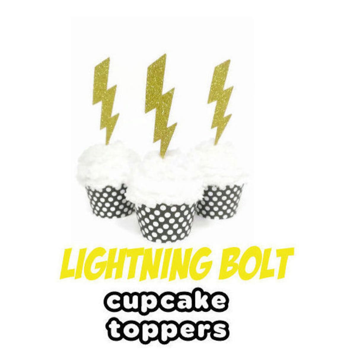 Lightning Bolt Cupcake Toppers or Food Picks Superhero - Etsy