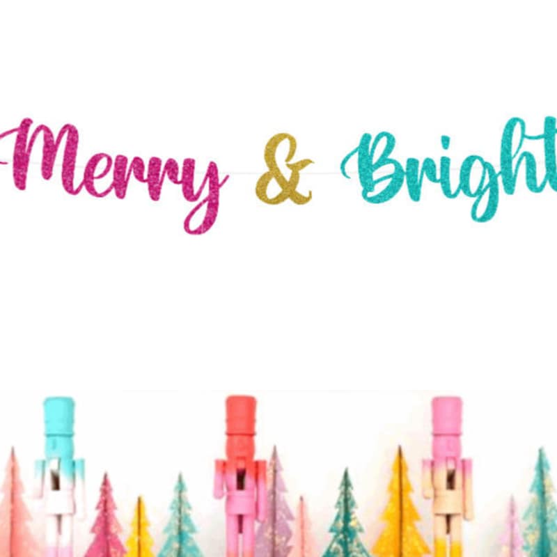 Merry and Bright Banner - Etsy