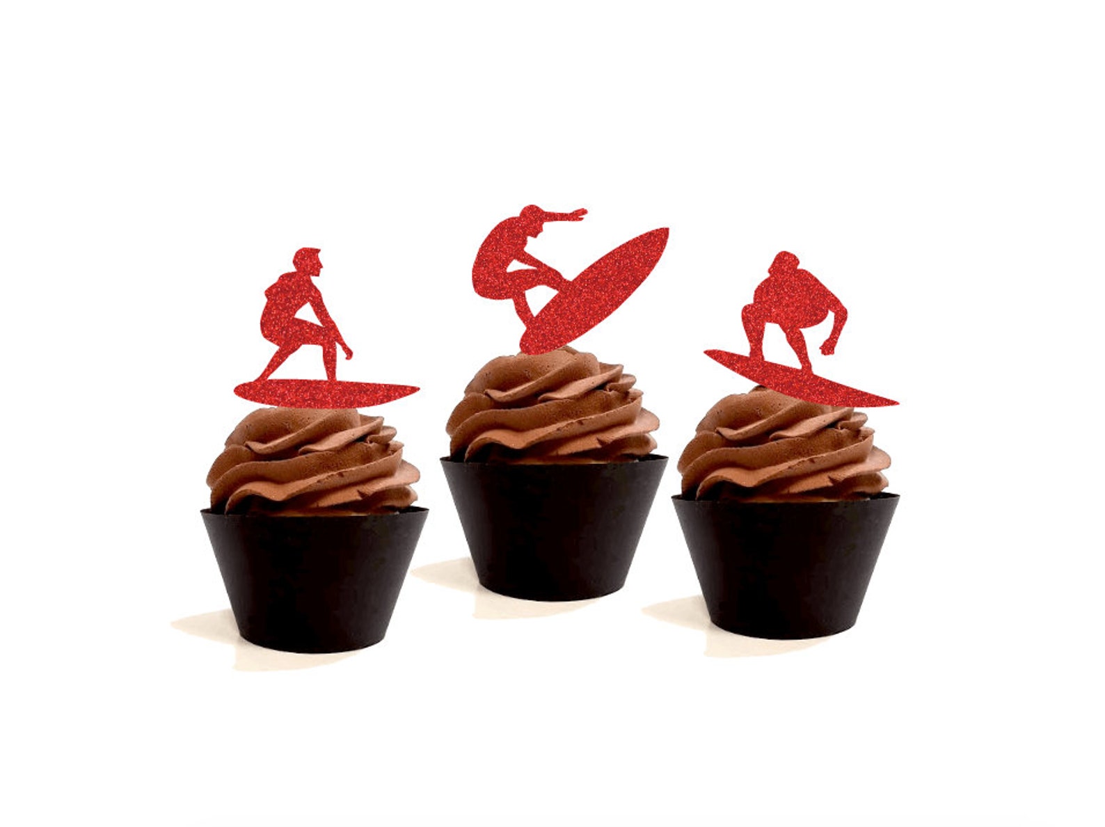 Surfer Cupcake & Food Toppers Surf Océan Beach Theme | Etsy