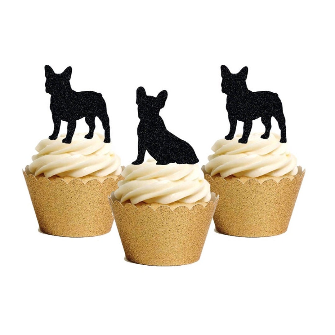 French Bulldog Cupcake Toppers, Frenchies, French Bulldog Cake Toppers ...