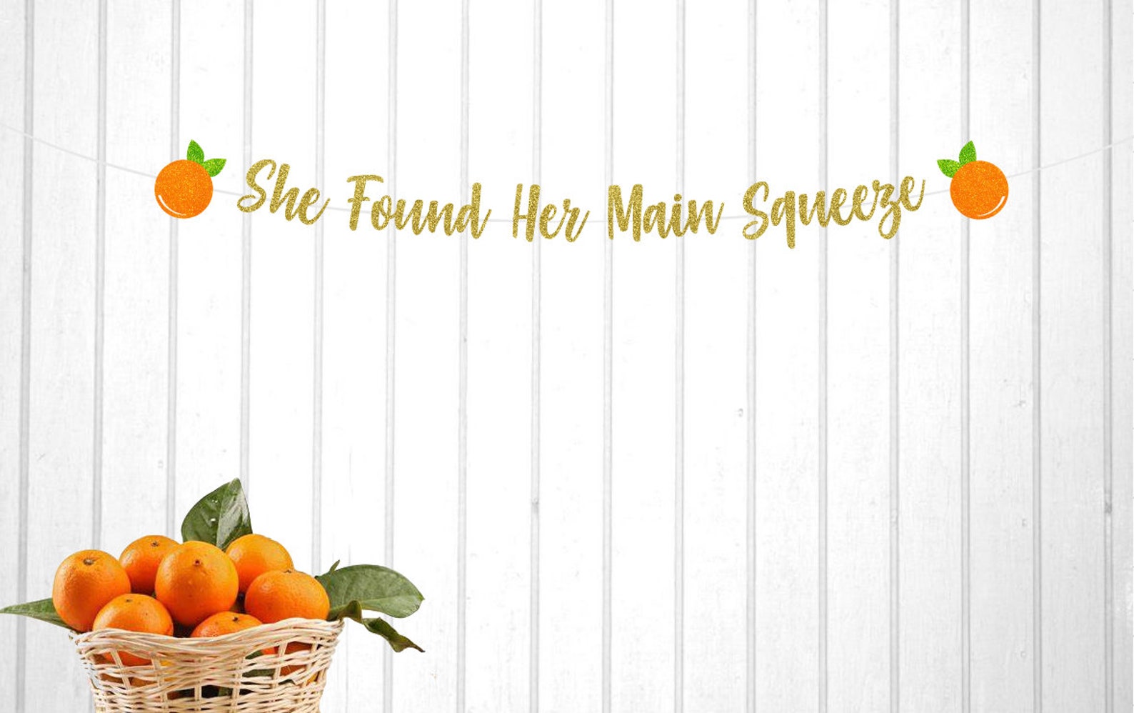 She Found Her Main Squeeze Banner, Bridal Shower, Orange Themed Shower ...