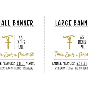 Four Ever a Princess Birthday Banner, 4th Birthday, 4 Ever a Princess ...