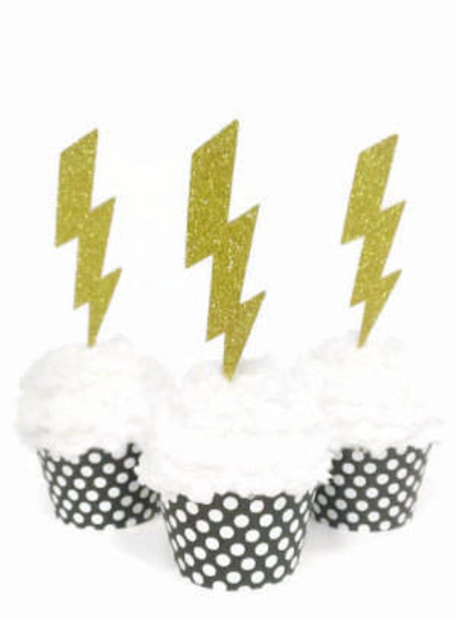Lightning Bolt Cupcake Toppers or Food Picks Superhero - Etsy