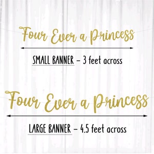 Four Ever a Princess Birthday Banner, 4th Birthday, 4 Ever a Princess ...
