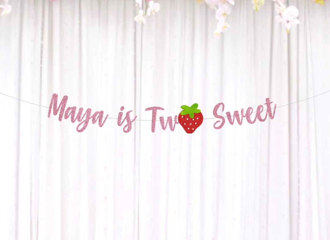 Two Sweet Banner, Second Birthday, Personalized 2nd Birthday Banner ...