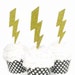 Lightning Bolt Cupcake Toppers or Food Picks, Superhero Birthday Cake ...