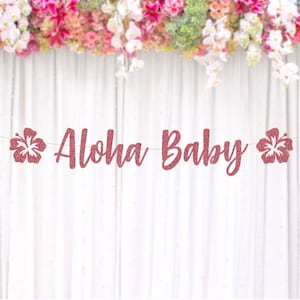 Aloha Baby Banner, Aloha Baby Shower, Tropical Baby Luau, Baby Shower ...