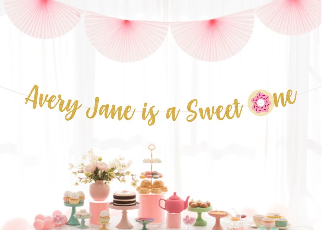 Sweet One Banner, Personalized 1st Birthday Banner, Donut Sprinkles ...