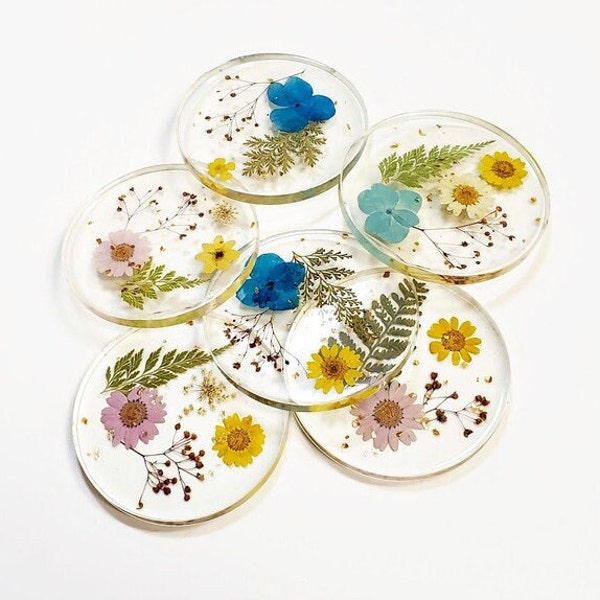 Pressed Flower Coaster - Etsy