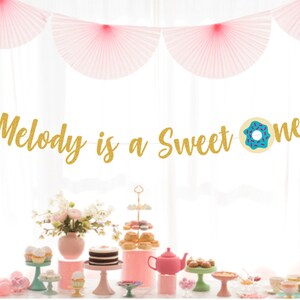 Sweet One Banner, Personalized 1st Birthday Banner, Donut Sprinkles ...