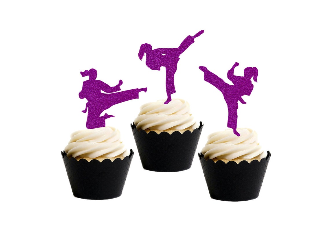 Female Martial Arts Karate Cupcake & Food Toppers Girl Tae - Etsy