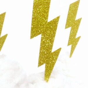Lightning Bolt Cupcake Toppers or Food Picks, Superhero Birthday Cake ...