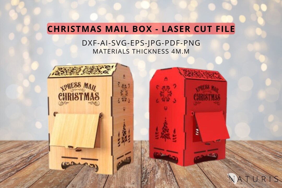 Christmas Mail Box Laser Cut File Laser Cut 3D Files Xmas Decoration ...