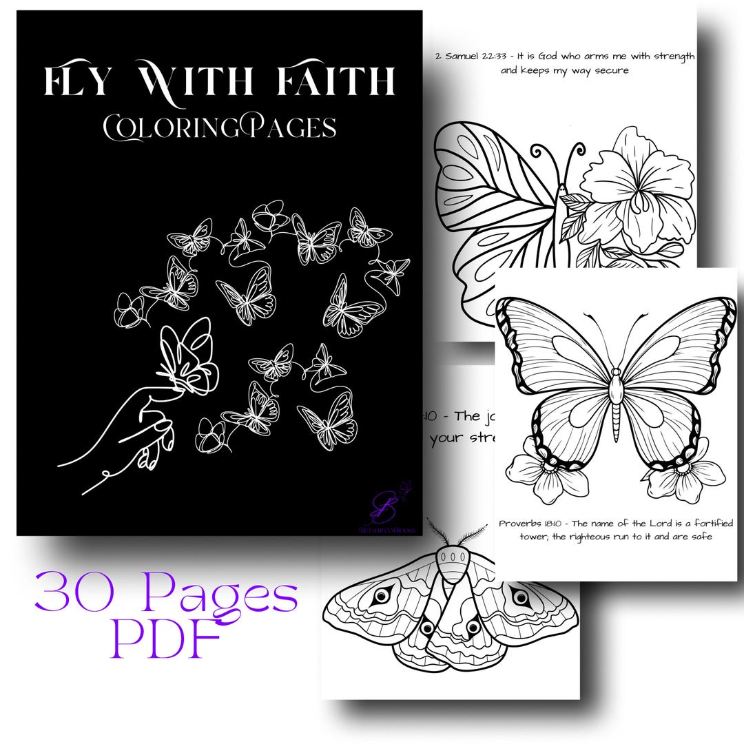 Fly With Faith Coloring Pages Digital Coloring Pages Faith Inspired ...