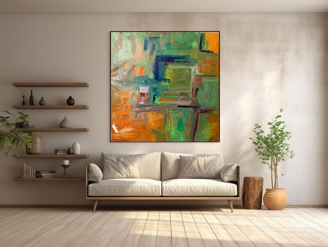 Large Abstract, Contemporary, Modern, Expressionist, Geometric ...