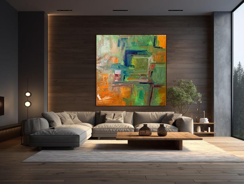 Large Abstract, Contemporary, Modern, Expressionist, Geometric ...
