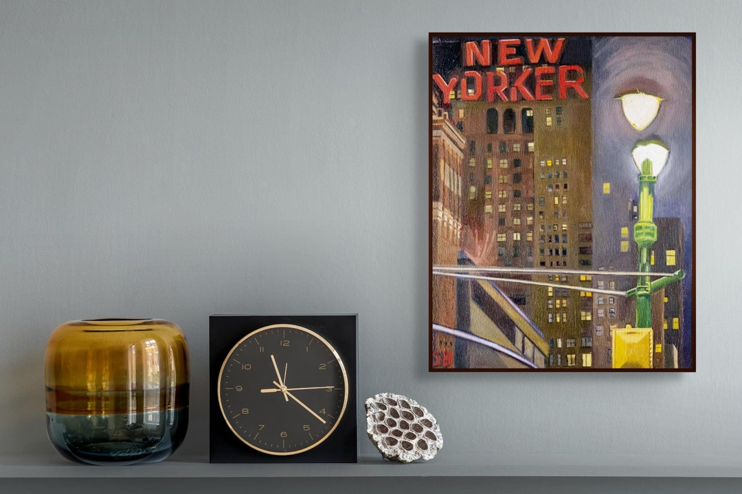 Iconic Glow: the New Yorker Sign Illuminated on 34th Street at Night in ...