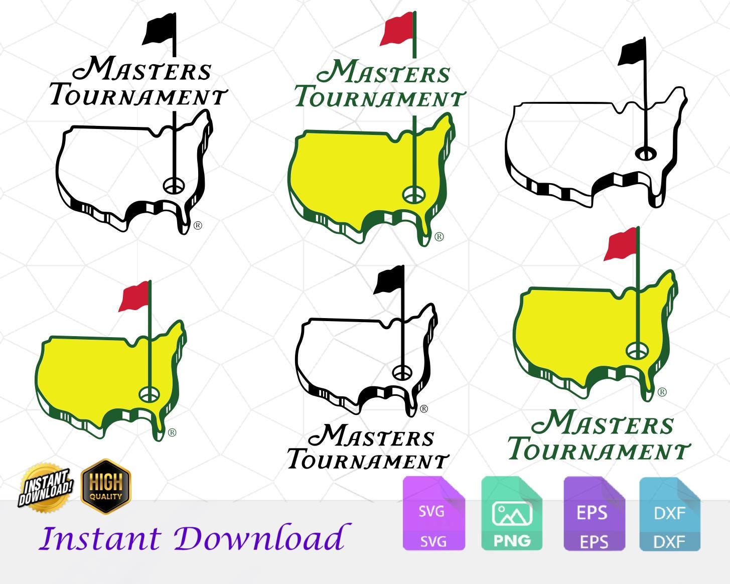 Masters Augusta Bundle, PNG, SVG, Golf Svg, Masters Symbol Black Svg ...