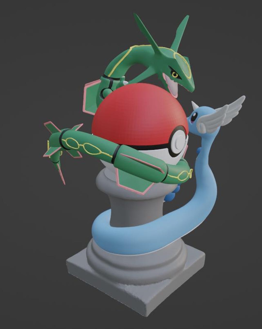 Celestial Duo: Rayquaza and Dragonair Limited Edition Display - Etsy