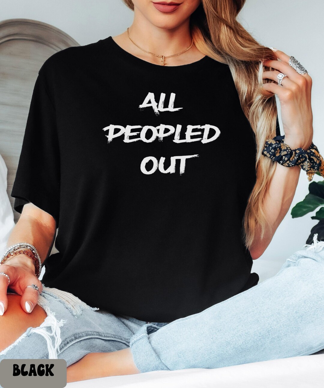 All Peopled Out T-shirt: Funny Introvert Tee, Anti-social Grunge - Etsy
