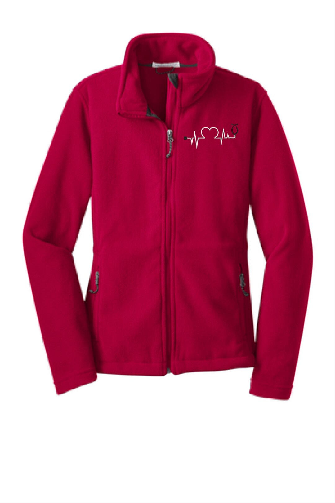 Custom Fleece Jacket With Heart Monogram & RN Personalized Lightweight ...