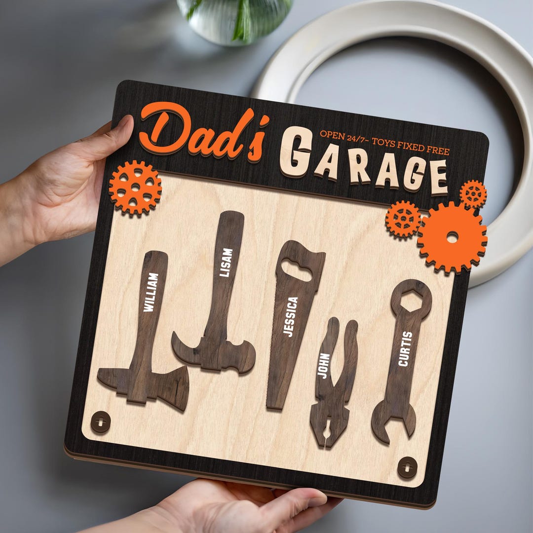 Personalized Mechanic Dad Sign With Kids Names, Custom Handyman Dad ...