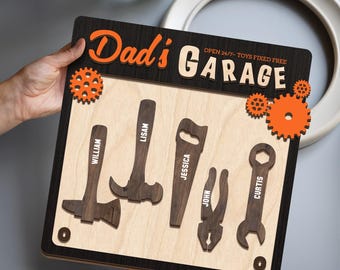 Personalized Mechanic Dad Sign With Kids Names, Custom Handyman Dad ...