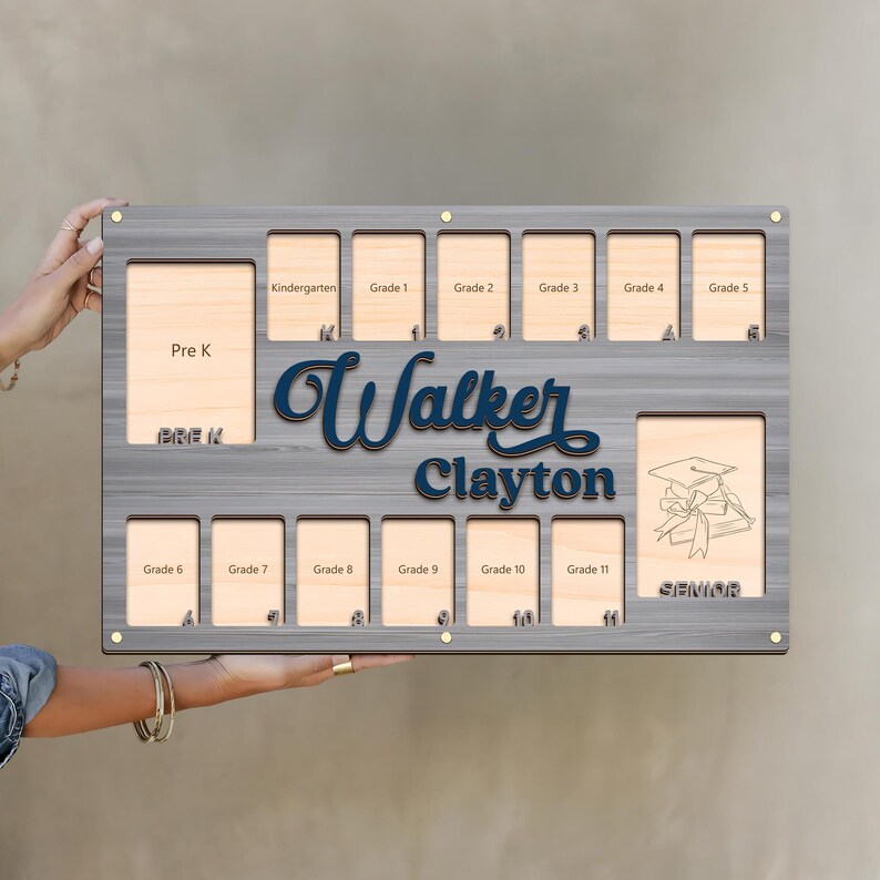 Personalized School Years Photo Frame | Custom Name Pre K -12 ...