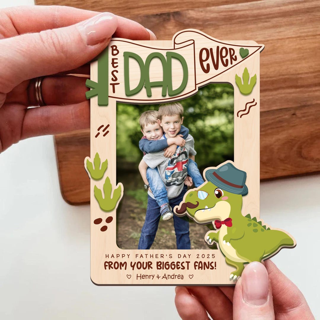 Personalized Father's Day Car Visor Clip, Best Dad Ever Picture Frame ...
