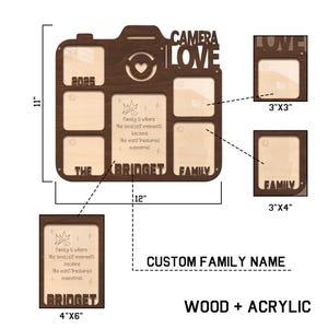 Custom Wooden Camera Frame, Personalized Family Photo Display, 2025 ...