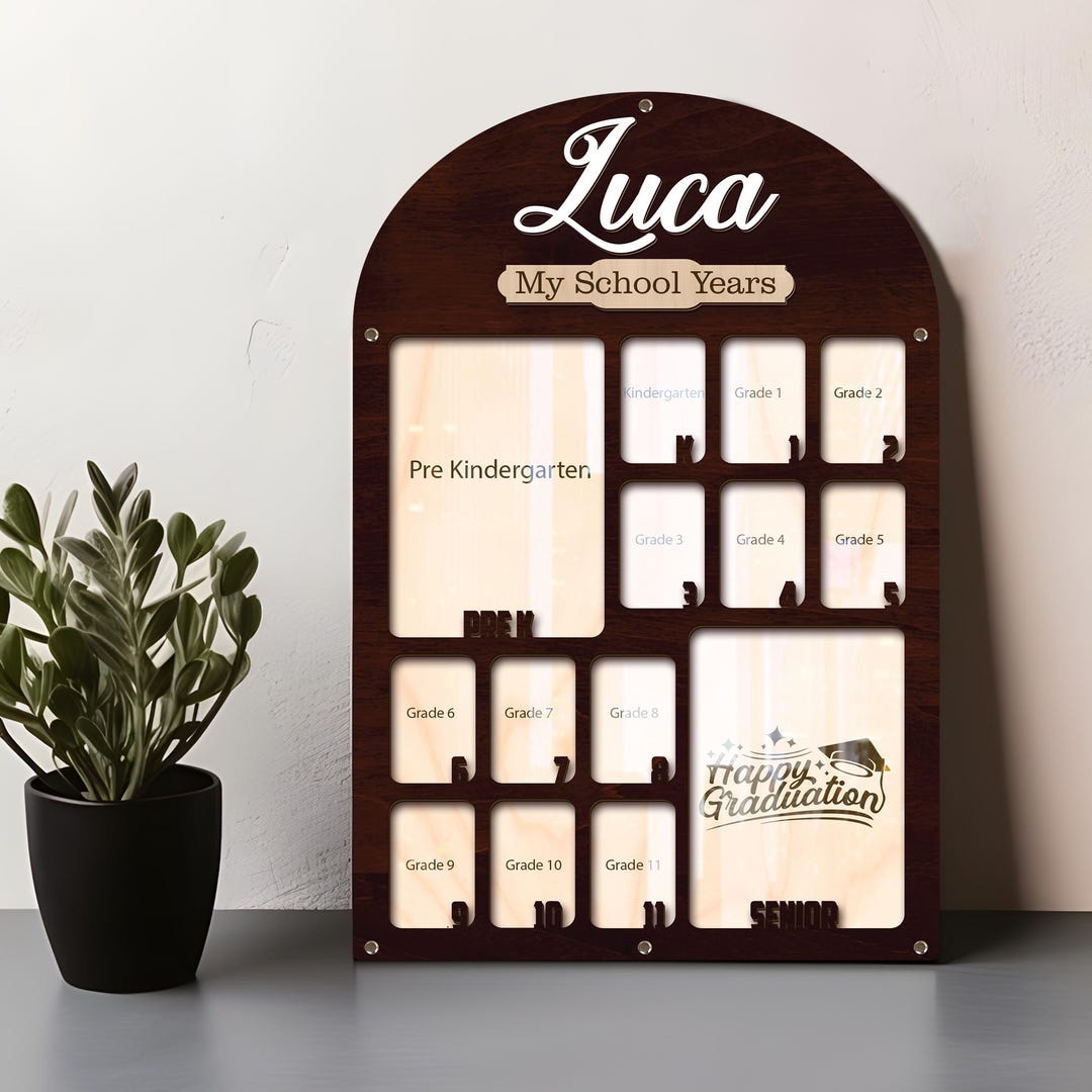 Pre K to Graduation School Photo Frame, Custom School Years Picture ...