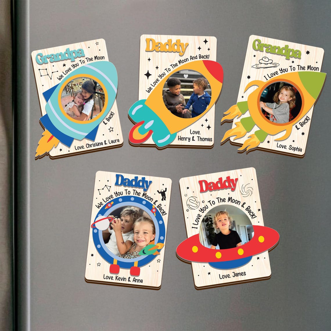 Personalized Father’s Day Photo Magnet Frame, Custom Picture Magnet ...