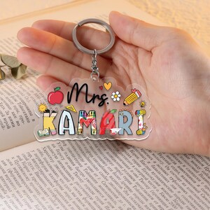 Personalized Teacher Name Tag – Custom Acrylic Keychain or Badge for ...