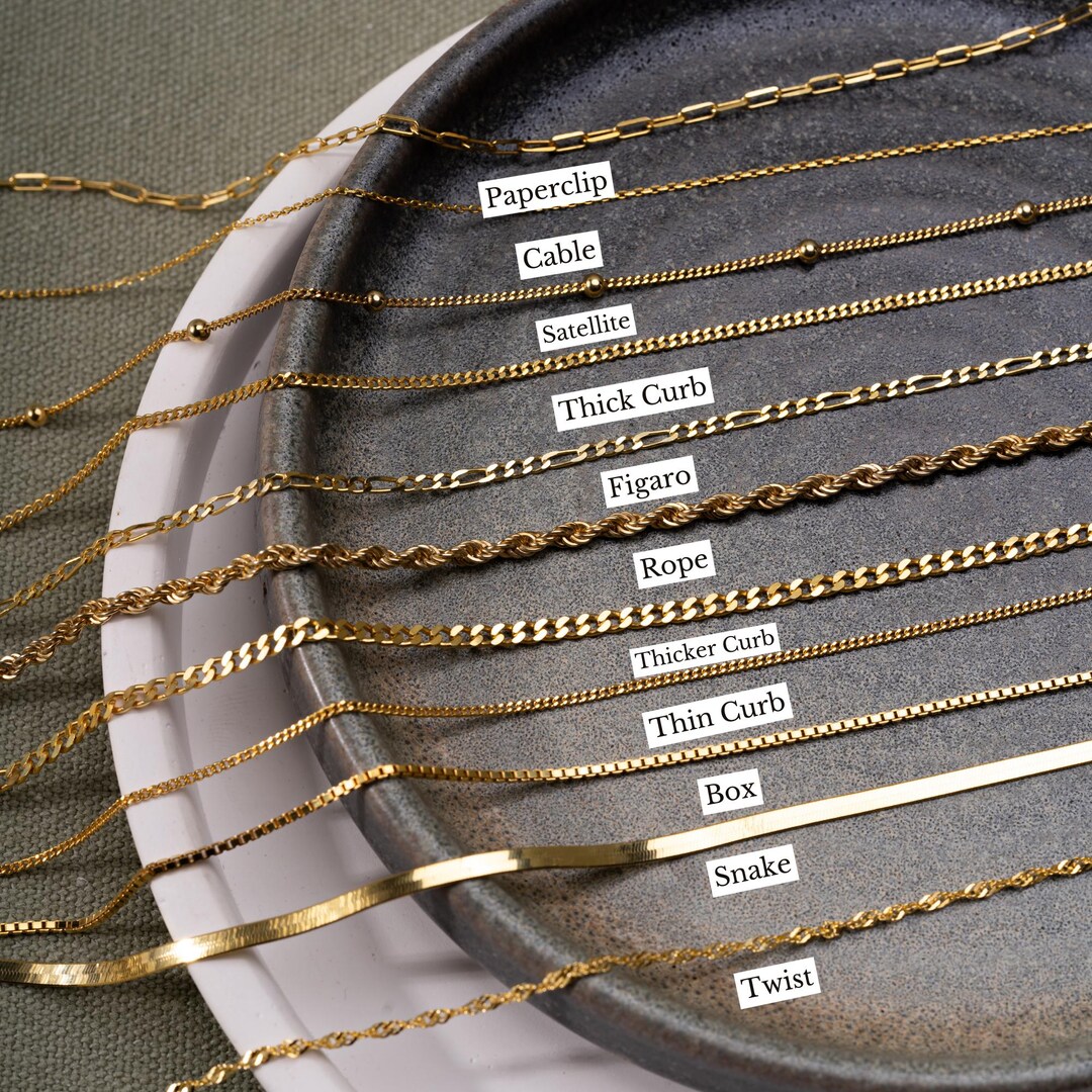 14k Gold Chain Necklace for Her, Thin Gold Chain Necklace for Women, 12 ...