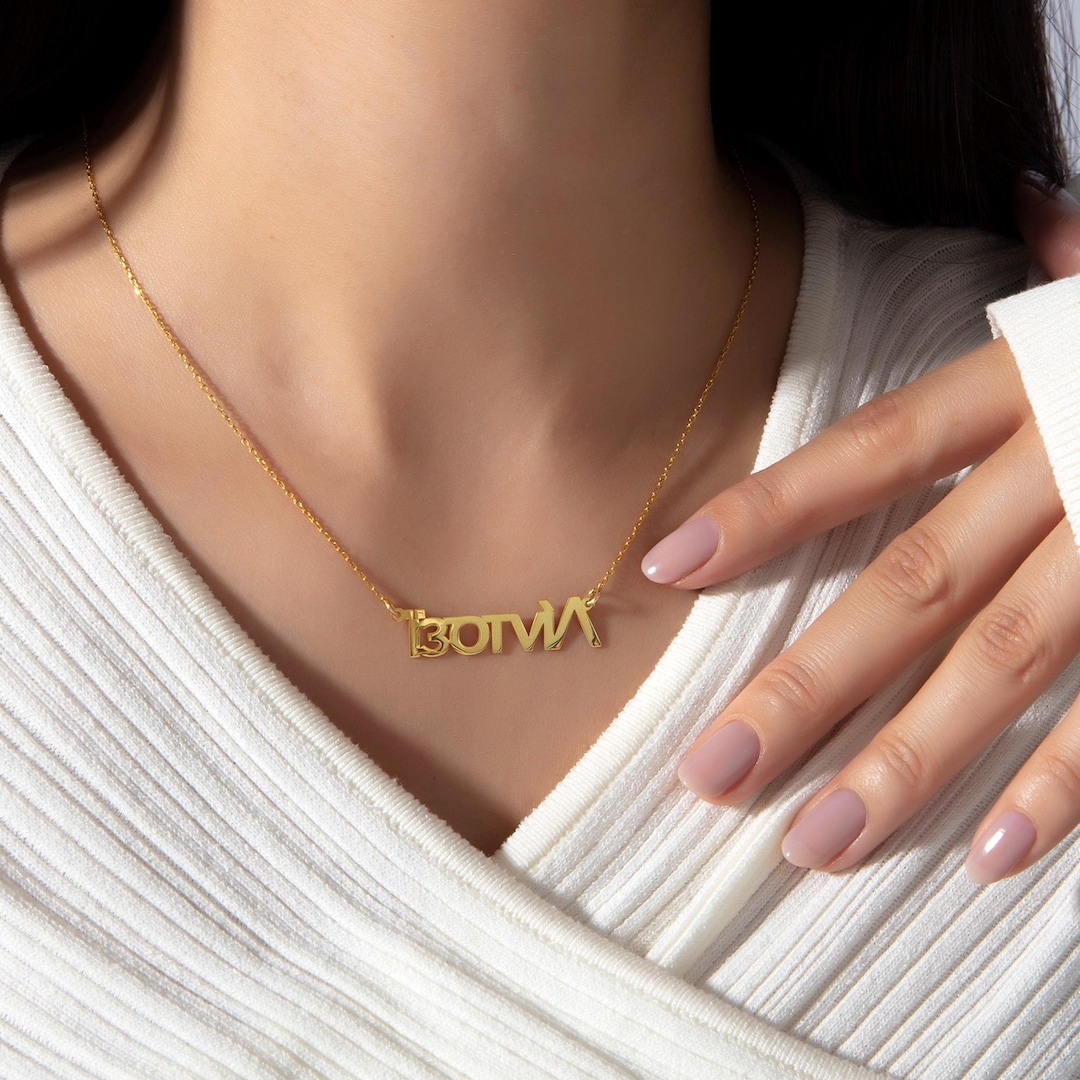 Greek Name Necklace, Custom Greek Nameplate Jewelry, Personalized ...