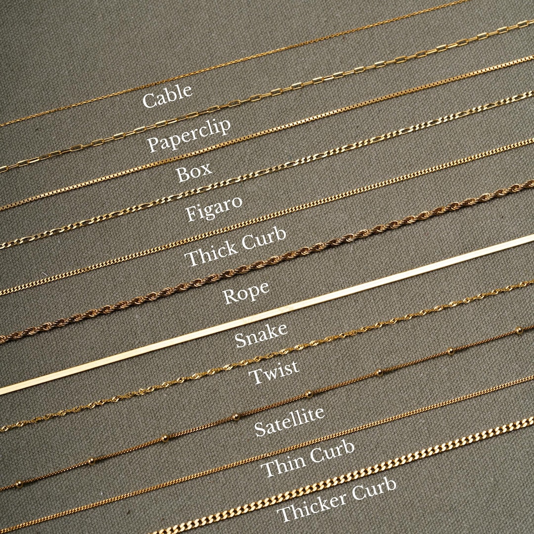 18k Gold Chain Necklace, Everyday Chains Necklace for Women, Cable ...