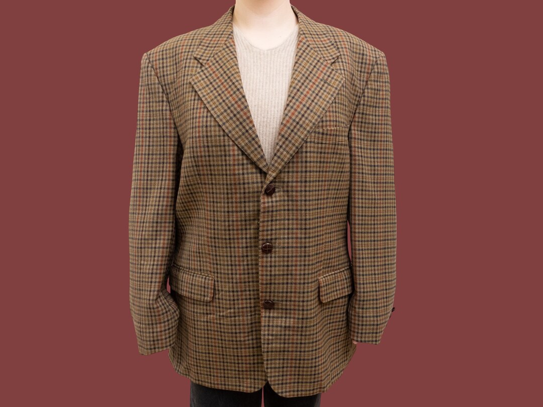 80s Pure New Wool Overcheck Suit Jacket by Dormeuil - Etsy