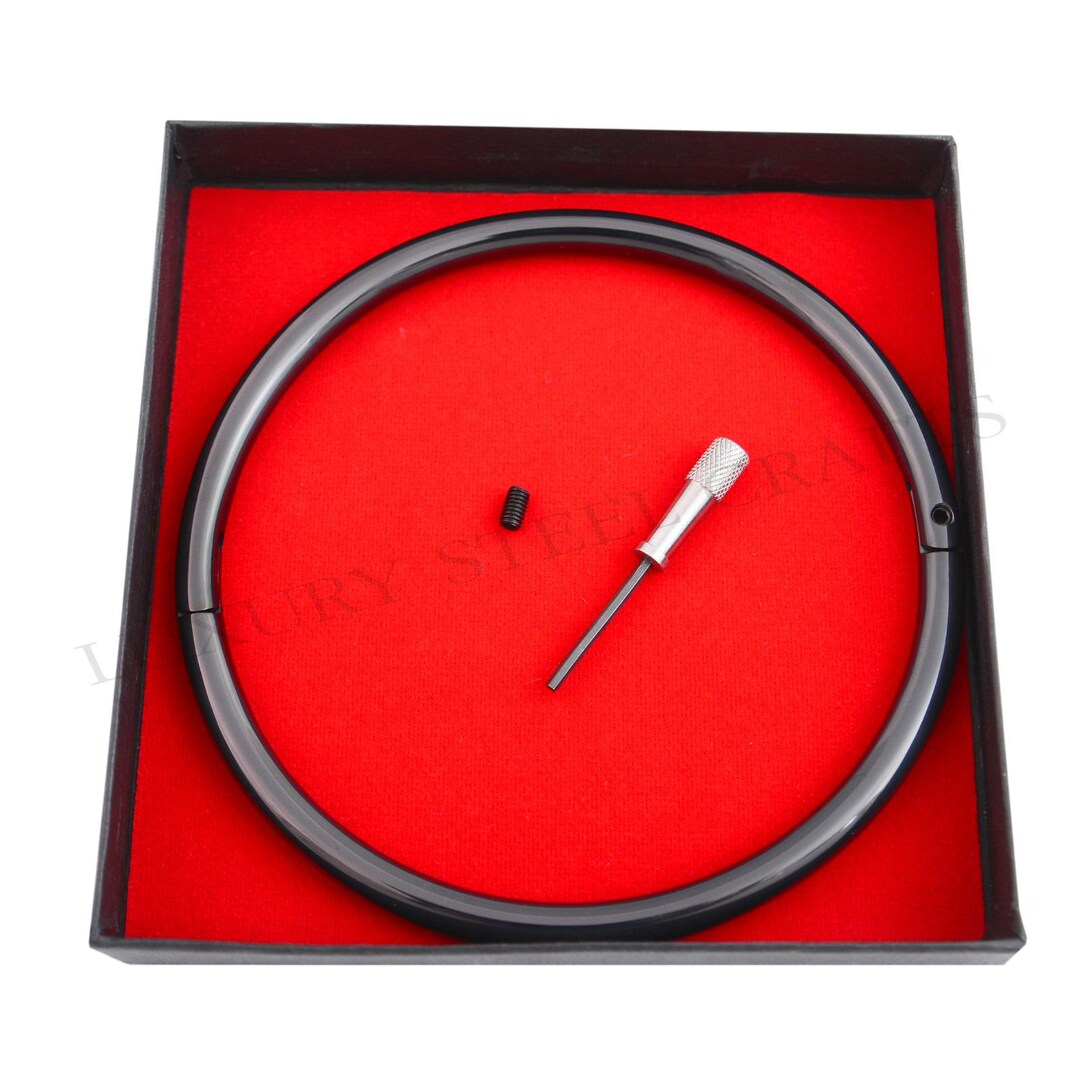 8mm Glossy Sturdy Titanium Black Finish Eternity Collar 24/7 Wear - Etsy